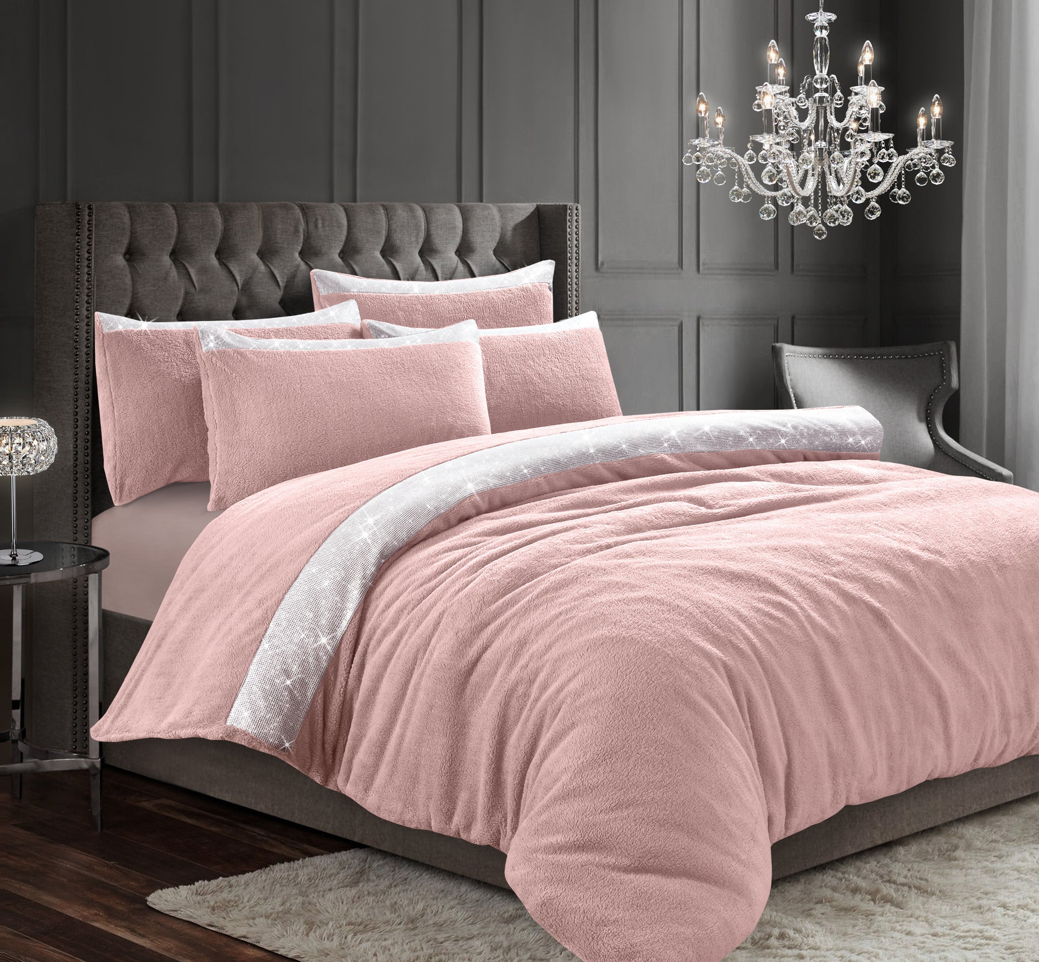 Light pink queen comforter set store